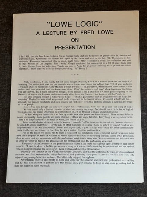 Booklets/Pamphlets/Programs – Don's Magic & Books